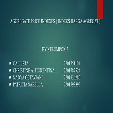 Aggregate price indexes | PPT