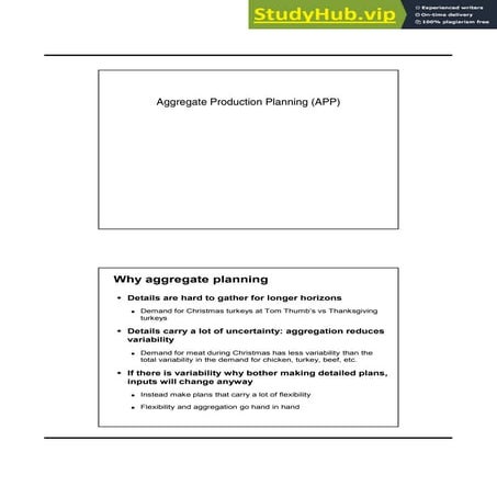 Aggregate Production Planning (APP) | PDF