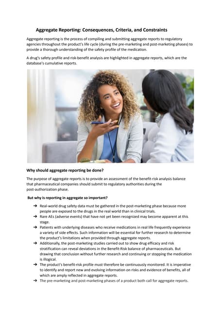 Aggregate Reporting in Pharmacovigilance | PDF