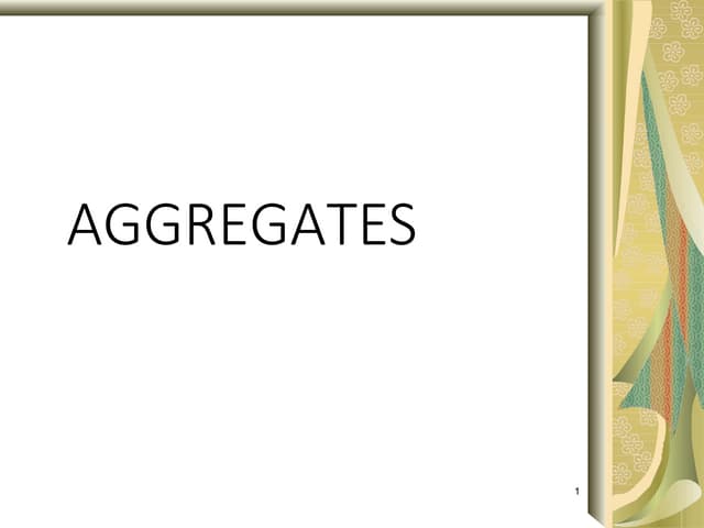 Tests of aggregates | PPTX
