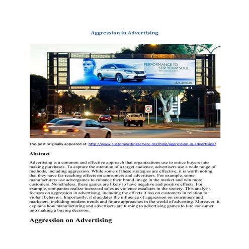 Aggression in advertising | PDF | Advertising Industry | Industries