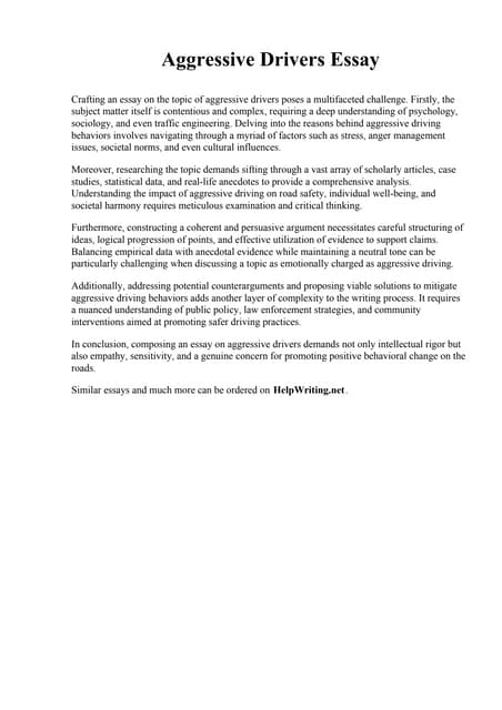 Distracted Driving Essay. North Central Michigan College | PDF