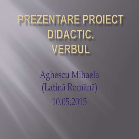Aghescu Mihaela- proiect didactic | PPTX