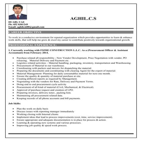 Aghil cs resume | DOC
