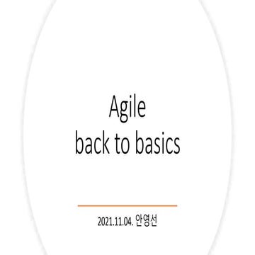Agile back to basics | PPTX