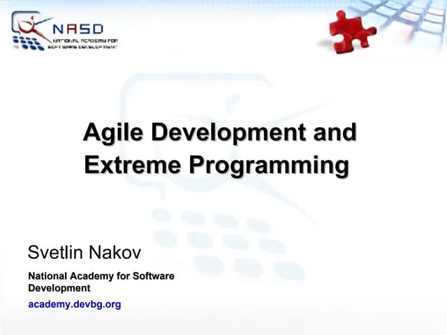 Agile Methodologies And Extreme Programming Svetlin Nakov Ppt