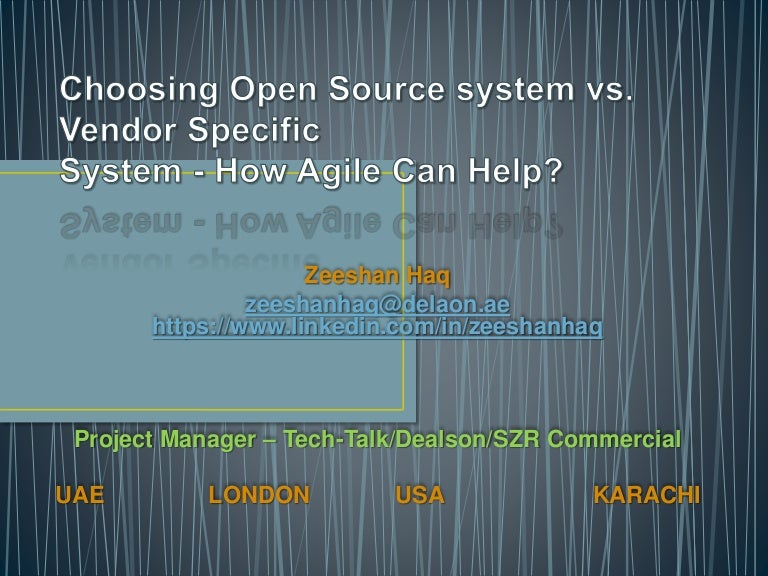 Open Source vs Vendor Specific Open Source vs Vendor Specific