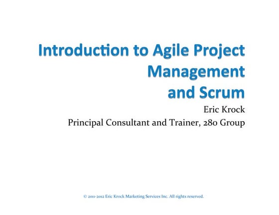 Introduction to Agile Project Management and Scrum | PDF