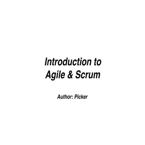 Introduction to Agile & Scrum | PDF