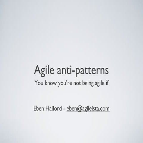 Agile antipatterns | PPT