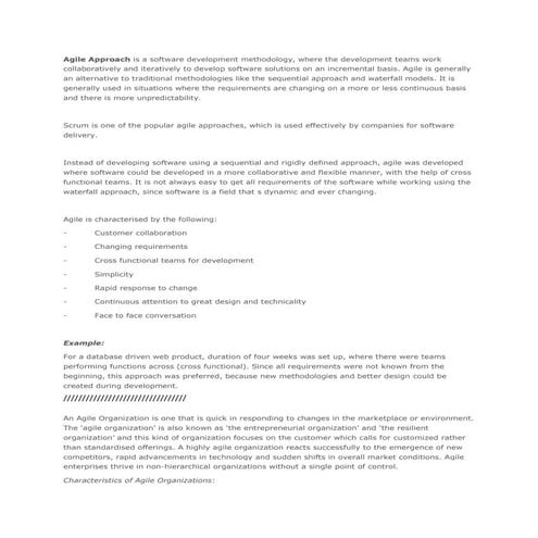 project on Agile approach | PDF