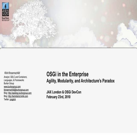 Osgi In The Enterprise Agility Modularity And Architectures Paradox