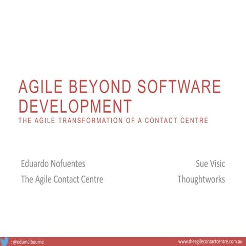 AGILE BEYOND SOFTWARE DEVELOPMENT | PPT