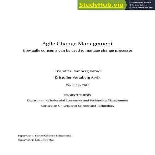 Agile Change Management - How Agile Concepts Can Be Used To Manage ...