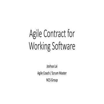 Agile contract for working software | PPT