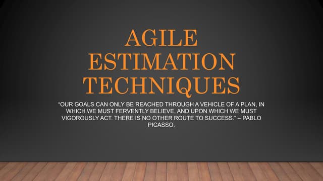 Agile Estimation Techniques Pptx