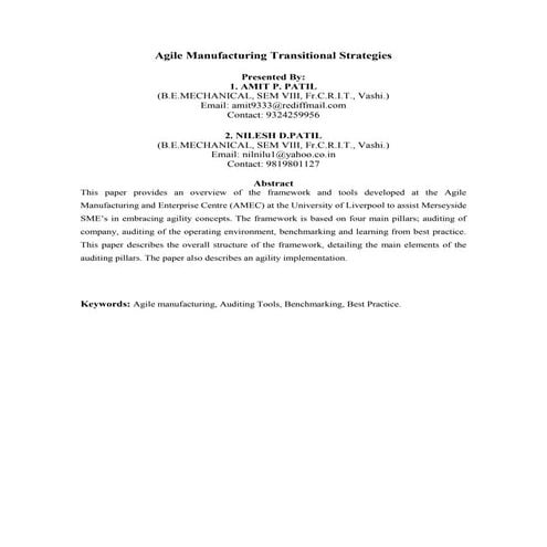 Agile manufacturing | PPT