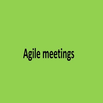 Agile meetings | PDF