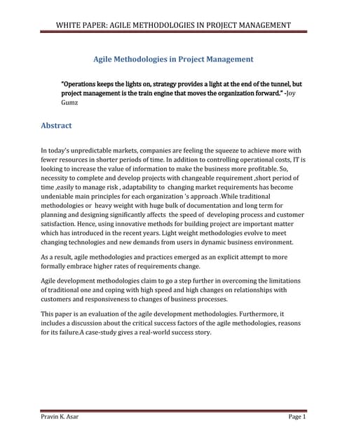 THE FUTURE OF AGILE IT/IS MANAGEMENT: TRENDS AND PREDICTIONS FOR THE ...