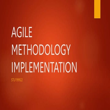 AGILE METHODOLOGY IMPLEMENTATION success point | PPTX