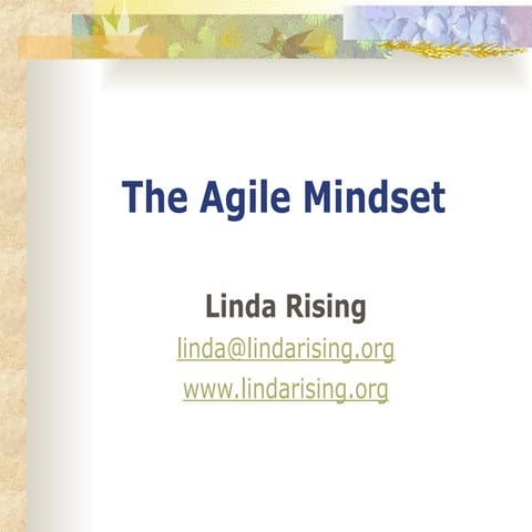 Building an Agile Mindset for Adaptive and Resilient Teams | PPT
