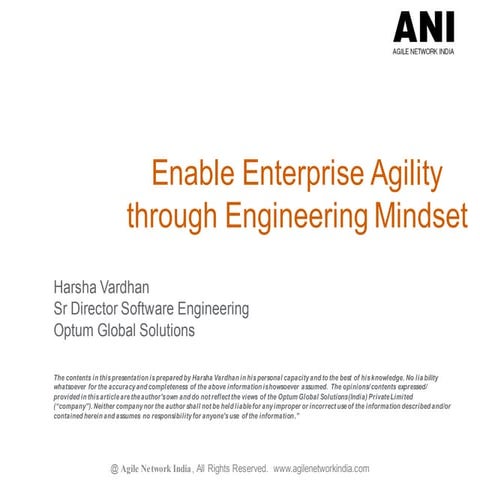 Agile Network India | Agility Day @Noida | Enterprise agility through engineering mindset ...