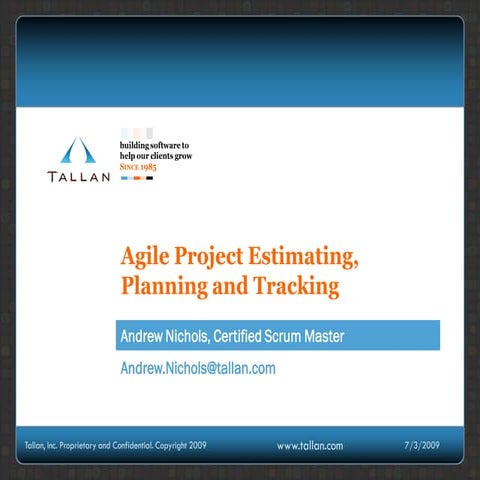 Agile Planning, Estimation And Tracking | PPT