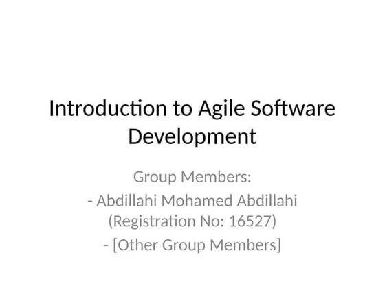 Mastering Agile: A Comprehensive Guide to Agile Software Development | PPTX