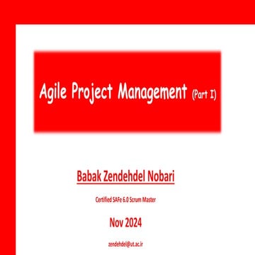 Agile Project Management session 1- Babak Zendehdel Nobari | PPT