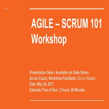 Agile – scrum 101 workshop deck | PPTX