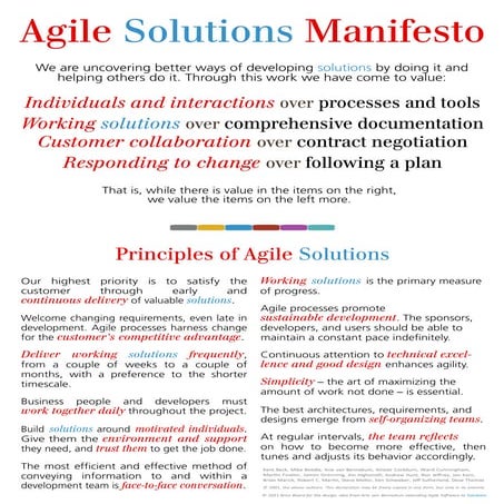Agile Solutions Manifesto | PDF