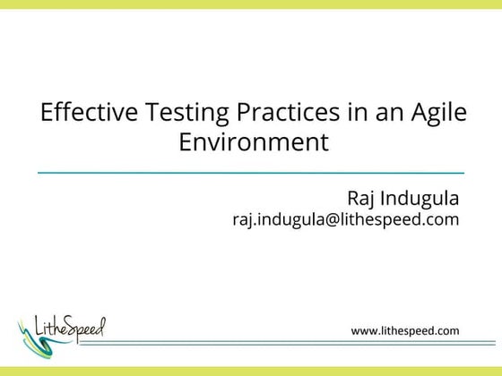 Agile testing | PPT
