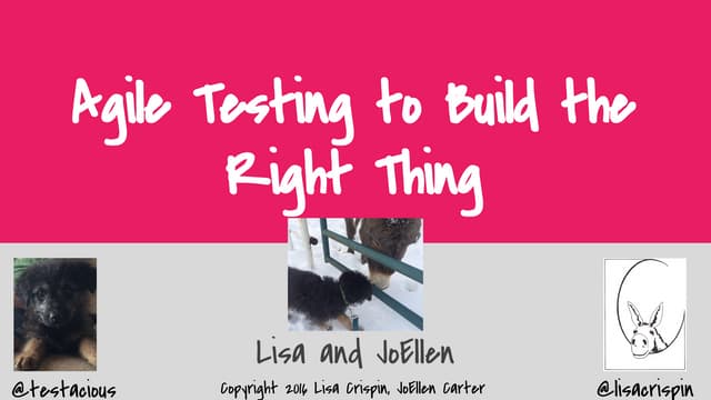 Agile Testing To Build The Right Thing Lisa Crispin And Joellen
