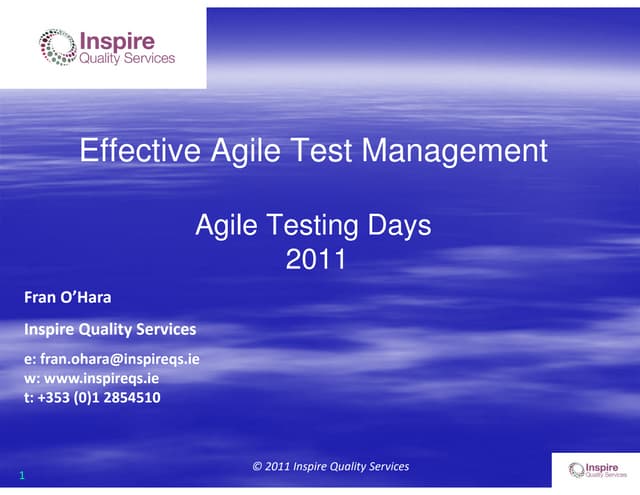 Agile Test Management Ppt
