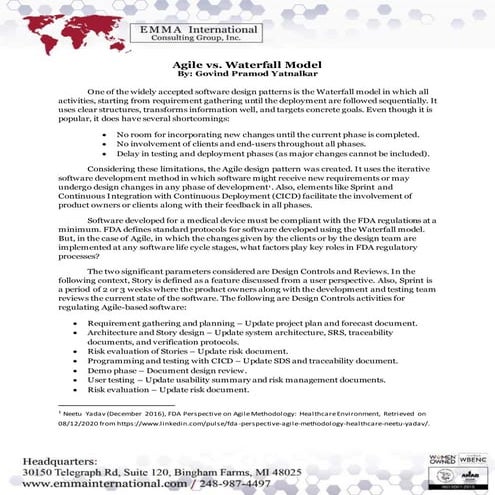 Agile vs. Waterfall Model | PDF