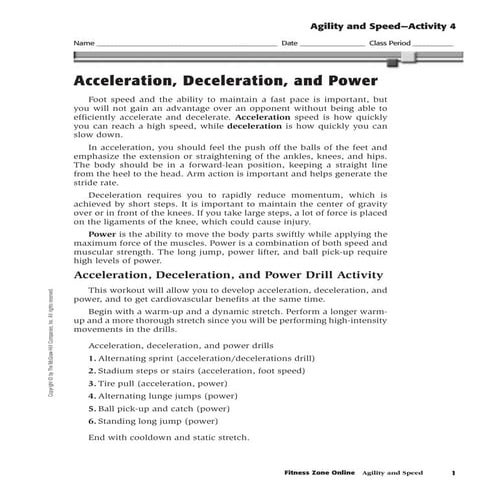 Agility and speed_activity_4 | PDF
