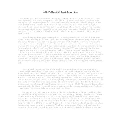 A girls beautiful tragic love story | DOC