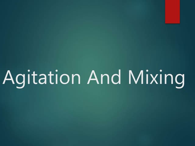 Types of agitators | PPTX | Physics | Science