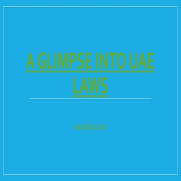 A glimpse into uae laws | PPTX