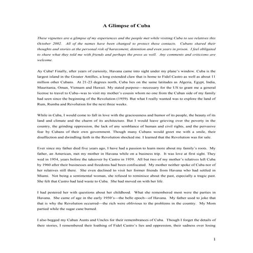 A glimpse of cuba | PDF