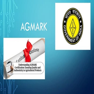 AGMARK-Agricultural Marketing-Indian Food Safety Standards | PDF ...