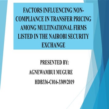 Evaluation of Transfer Pricing Challenges on Tax Compliance among ...