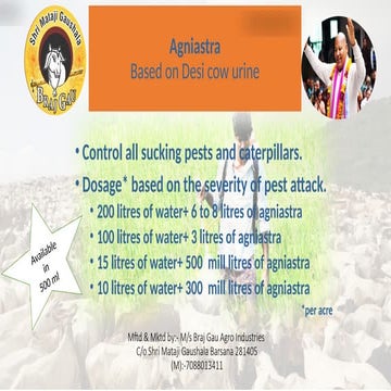 Agniastra for natural farming spray at the pest control | PPT