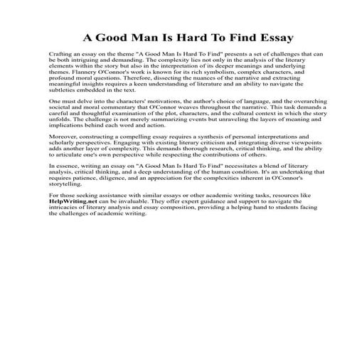 A Good Man Is Hard To Find Essays.pdf