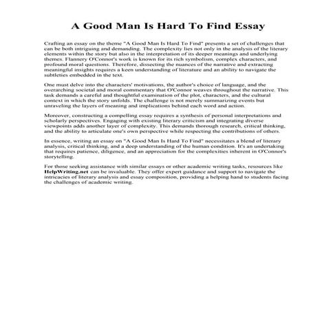 A Good Man Is Hard To Find Essay.pdf