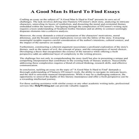 A Good Man Is Hard To Find Essays.pdf