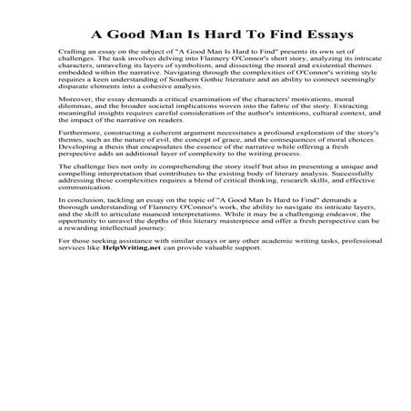 A Good Man Is Hard To Find Essays.pdf