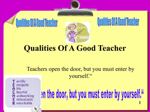 Qualities of a professional teacher | PPTX