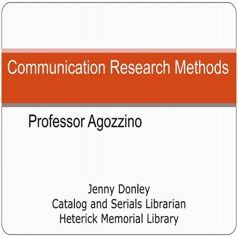 Communication Research Methods | PPTX