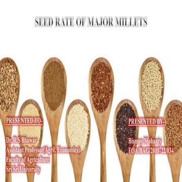 Seed Rate of Major Millets | PPTX